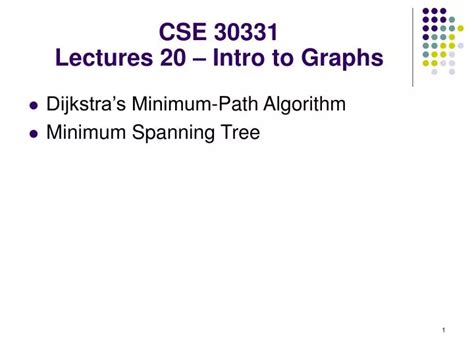 ppt cse 30331 lectures 20 intro to graphs powerpoint presentation