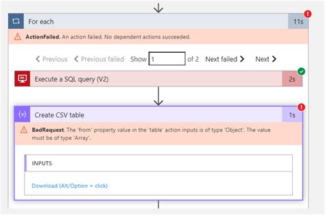 how to send query results to sharepoint folder through for each loop