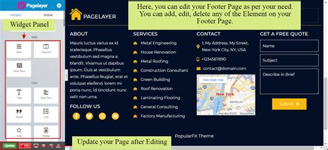 Edit Footer PopularFX