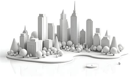 3d Illustration Of A City Model In Black And White Stock Illustration Illustration Of Logo