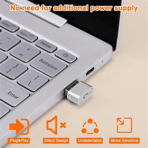 KUIYN Mouse Jiggers Mouse Mover With Metal USB C Mouse Jiggler Mouse Jiggers Undetectable Mouse