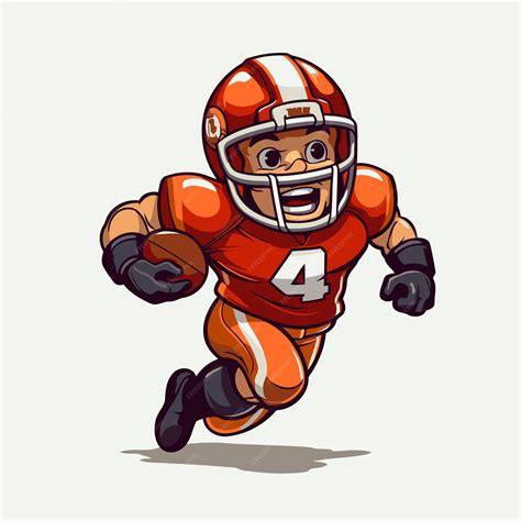 Premium Vector Cartoon American Football Player Running With Ball