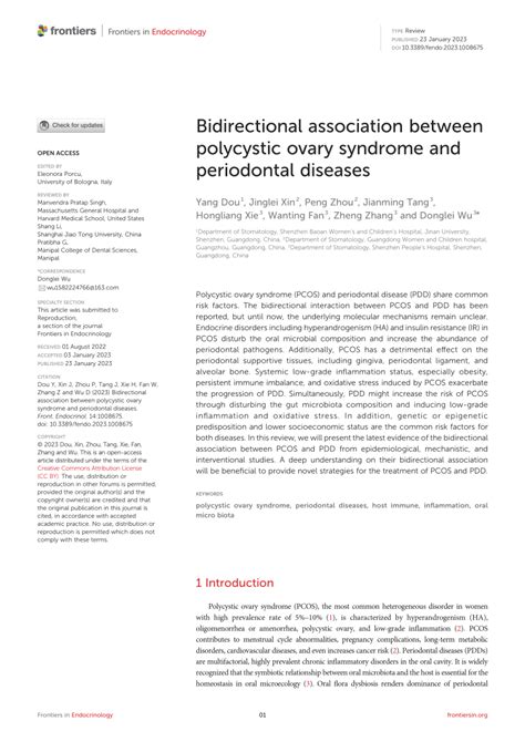 Pdf Bidirectional Association Between Polycystic Ovary Syndrome And Periodontal Diseases