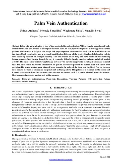 pdf palm vein authentication