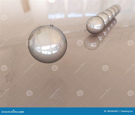 Beautiful Newtonian Ball Object Collision Experiment Stock