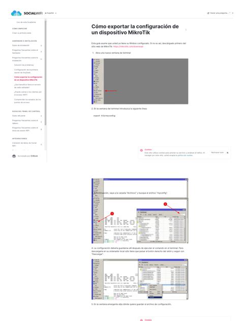 Cómo Exportar La Configuración De Un Dispositivo Mikrotik Social Wifi Academy Pdf Cookie