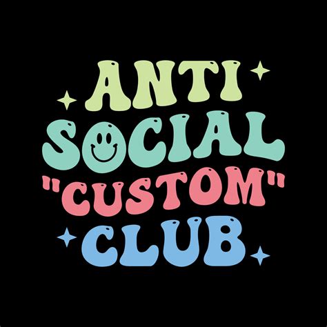 Retro Wavy Anti Social Club T Shirt Design 10747360 Vector Art At Vecteezy