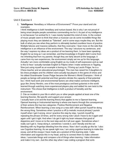 Uts Module Excercises Pdf