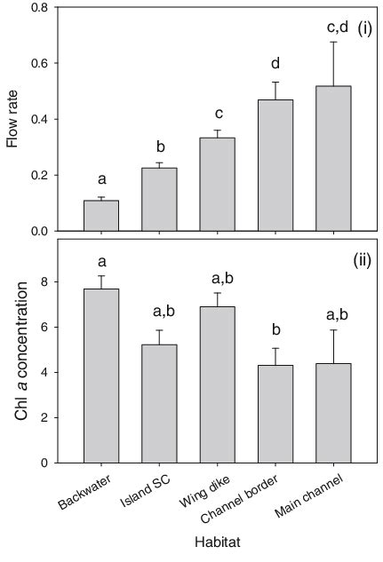 Mean 1 SE Flow Rate M S Panel I And Chlorophyll A Lg L Panel Ii Download Scientific