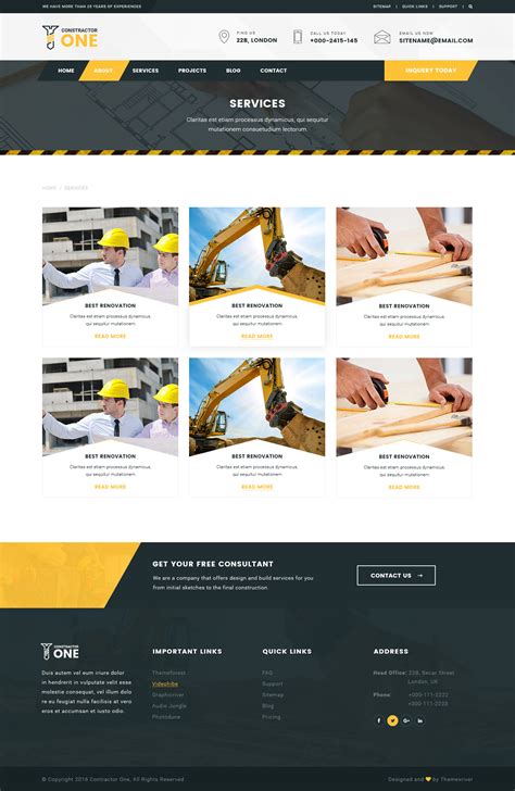 Constructor One Construction Psd Template By Themexriver Themeforest