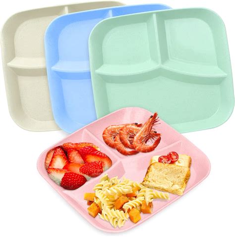 Lot De 4 Assiettes Incassable Assiettes à Dîner Réutilisables Pour