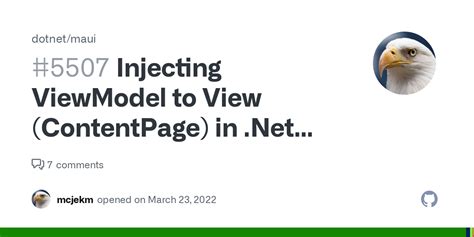 Injecting ViewModel To View ContentPage In Net MAUI MVVM Issue Dotnet Maui GitHub