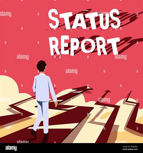 Text Sign Showing Status Report Word For Update Summary Of Situations As Of A Period Of Time