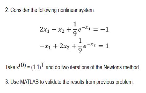 Solved 2. Consider the following nonlinear system. | Chegg.com