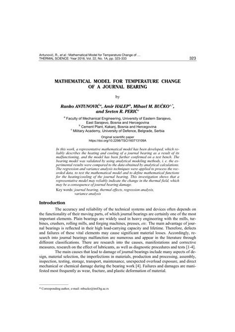 Pdf Mathematical Model For Temperature Thermalsciencevincarspdfspapers 2017