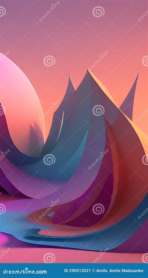 Dynamic Color Shifts Abstract Vibrant Landscape Stock Illustration