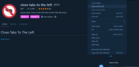 Settings Adding Close To The Left To The Tabs Context Menu In VS Code Stack Overflow