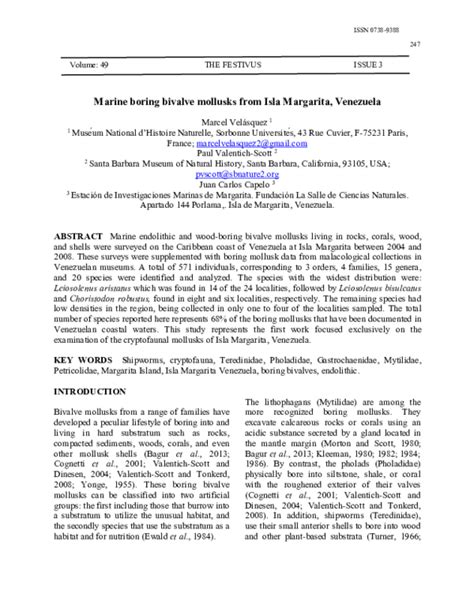 Pdf Marine Boring Bivalve Mollusks From Isla Margarita Venezuela Pdf Marine Boring Bivalve Mollusks From Isla Margarita Venezuela