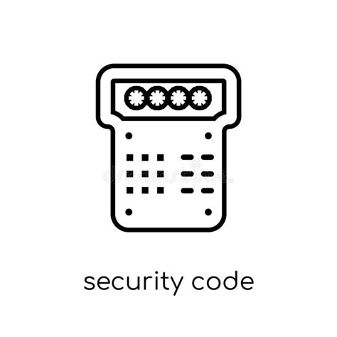 Security Code Icon Trendy Modern Flat Linear Vector Security Co Stock Vector Illustration Of