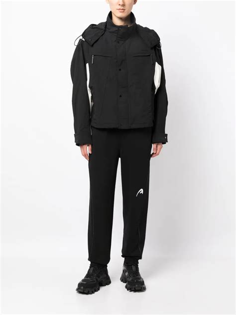 Ader Error Logo Embroidered Cotton Drawstring Trousers Black Farfetch