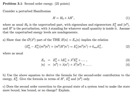 Solved Problem 3 1 Second Order Energy 25 Points