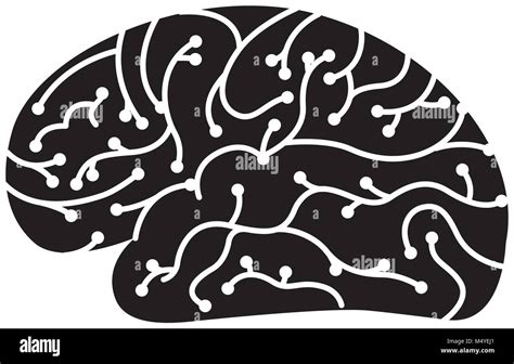 Electronic Circuit Board Brain In Artificial Intelligence Process Stock