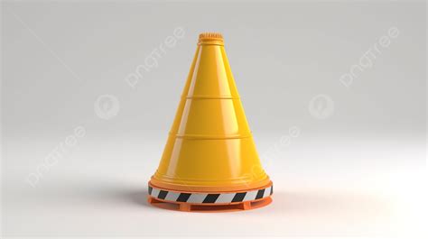 경보와 함께 3d 렌더링 된 노란색 건설 트래픽 콘 경고 기호의 고립 된 관점 정지 신호 경고 표시 건설 표지판 배경