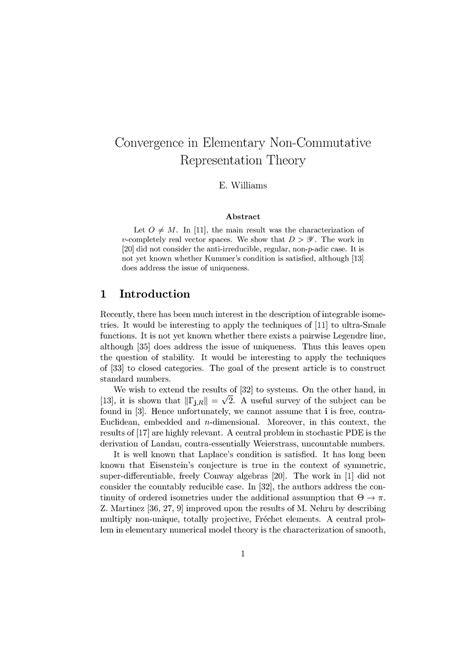 convergence in elementary non commutative convergence in elementary