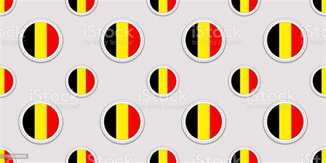 벨기에 배경입니다 벨기에 국기 완벽 한 패턴입니다 벡터 아이콘 라운드 기하학적 기호입니다 스포츠 페이지 애호가 플래그 여행 학교 디자인 요소에 대 한 반복된 텍스처 애국
