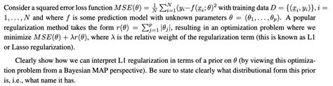 Solved Consider A Squared Error Loss Function Mse0 À