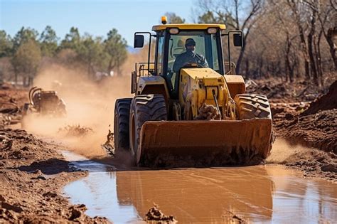 Premium Photo Grader Working On A Largescale Earthmoving Project Best Grader Image