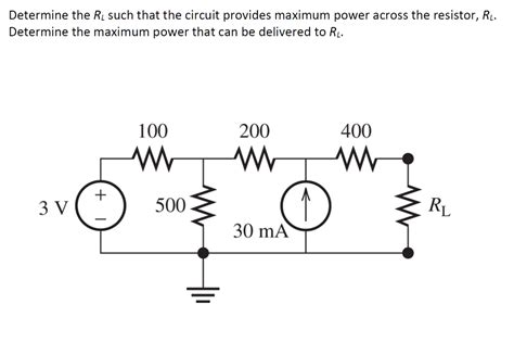 Solved Determine The RL Such That The Circuit Provides Chegg Com