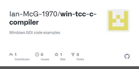 GitHub Ian McG Win Tcc C Compiler Windows GDI Code Examples