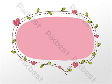 Drawing Cartoon Green Leaf Love Dialog Border Illustration PNG Images PSD Free Download Pikbest