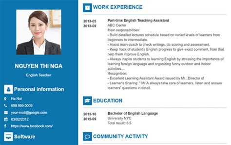 15 Mẫu Profile Cá Nhân ấn Tượng And Chuyên Nghiệp