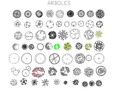 Small Garden Tree Plant Blocks CAD Drawing Details