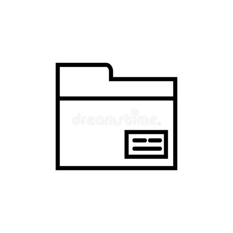 Folder Vector Icon Outline Style Isolated On White Background Stock Vector Illustration Of