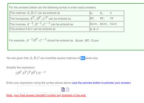 Solved с For The Answers Below Use The Following Syntax To
