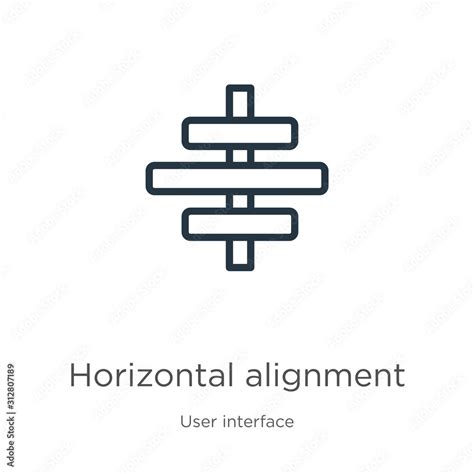 Horizontal Alignment Icon Thin Linear Horizontal Alignment Outline