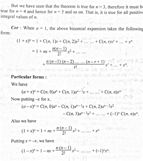 Binomial Theorem Class Twelve Maths