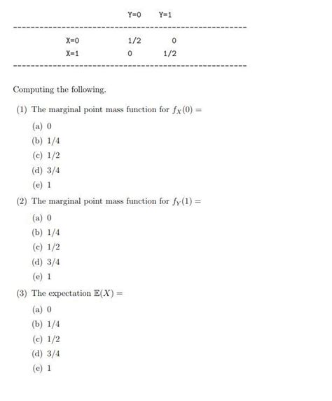 solved let discrete bivariate random vector x y have the
