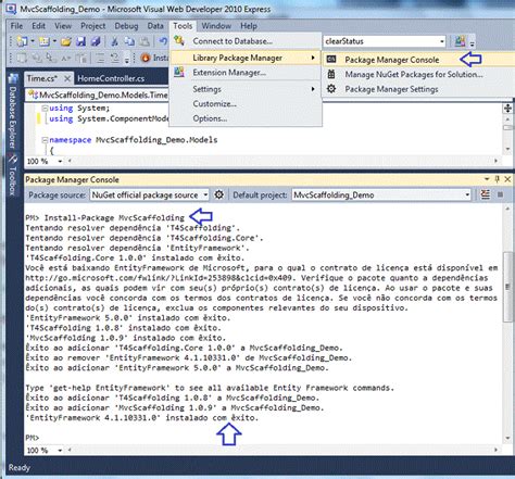 Asp Net Mvc Usando O Mvcscaffolding Package Em Seu Projeto