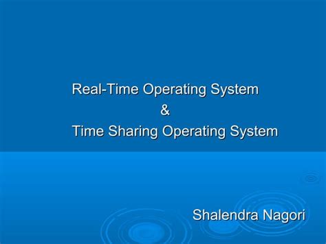 Real Time Operating System PPT