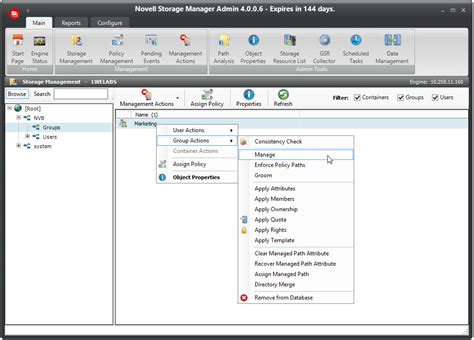 Performing Management Actions Micro Focus Storage Manager 50 For