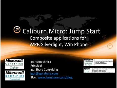 caliburn micro jump start composite applications for wpf silverlight