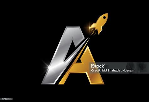 Alfabet Huruf Monogram Awal Dengan Desain Logo Rocket Ikon Roket Lambang Font Ilustrasi Stok