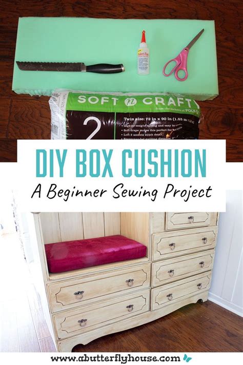 How To Sew A Box Cushion Super Easy Tutorial Box Cushion Easy Diy Decor Easy Pillows