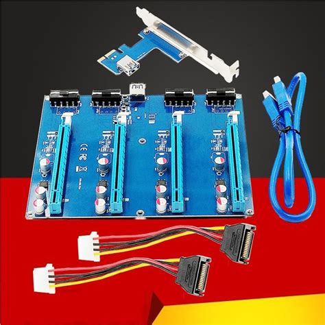 PCI E 1x Expansion Kit PCI Express 1 To 4 Port PCI Express Switch Multiplier HUB Riser Card PCIE
