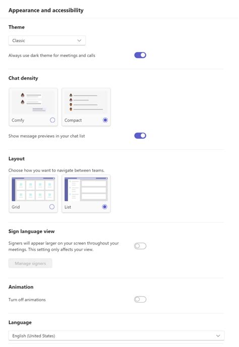 Common Teams Settings Technology Wooster