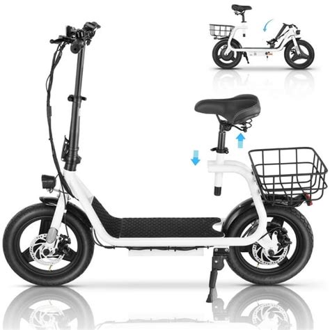 Sanopy 750w Electric Scooter With Seat For Adult Up To 30 Miles 20mph